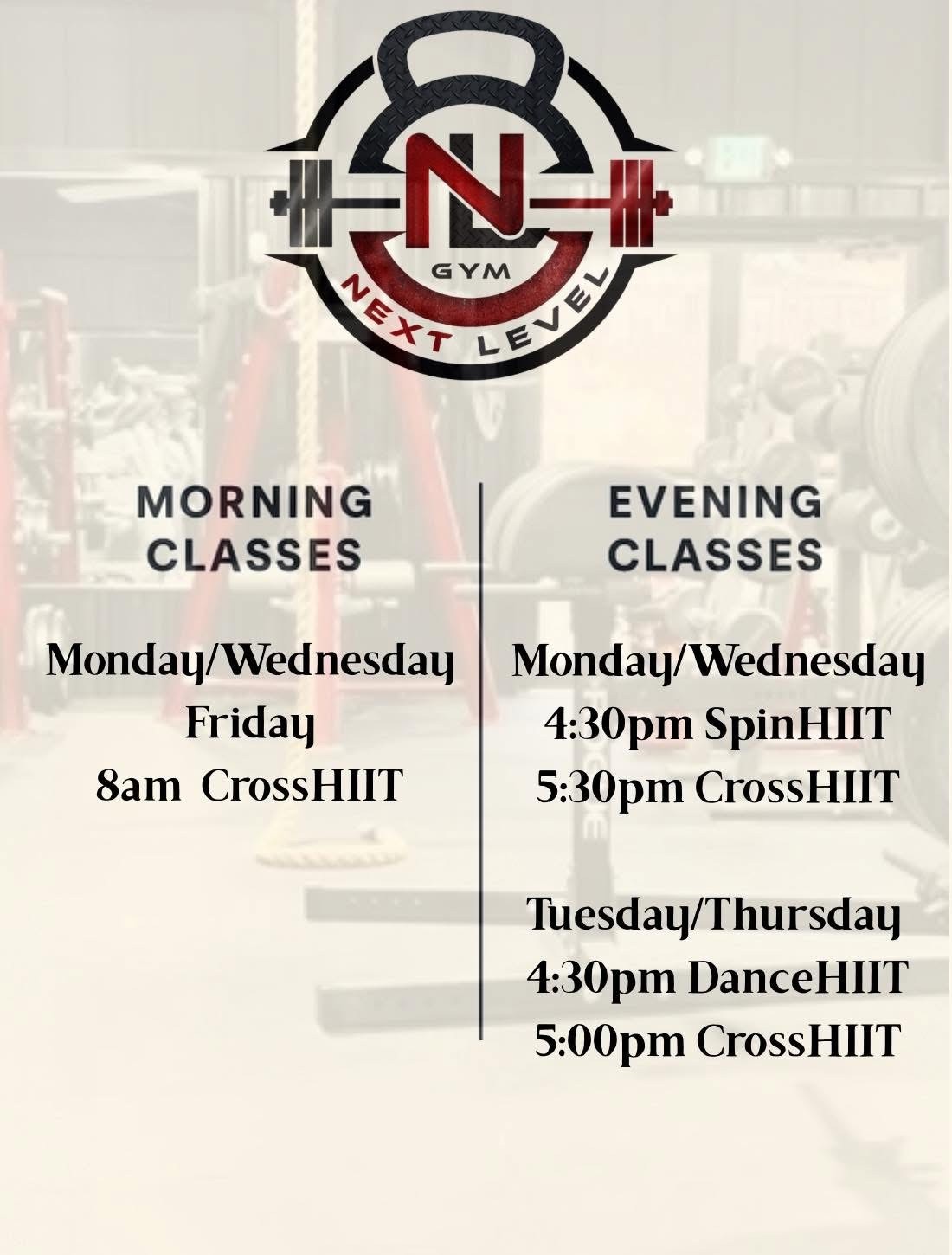Calendar – Next Level Gym